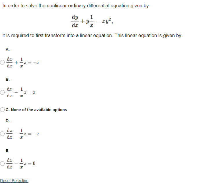 Solved In order to solve the nonlinear ordinary differential | Chegg.com