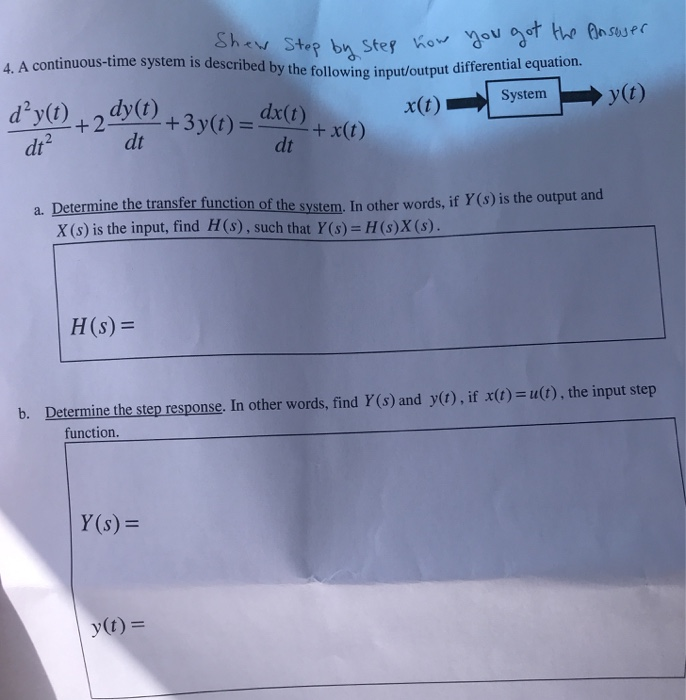Solved continuous-time system is described by the following | Chegg.com