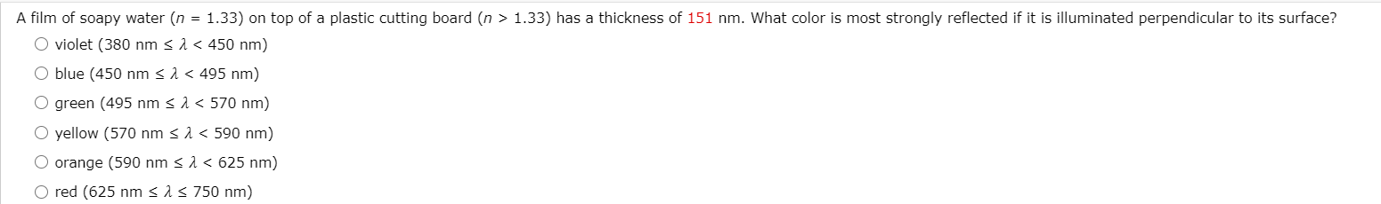Solved An oil slick on water is 70.2 nm thick and | Chegg.com