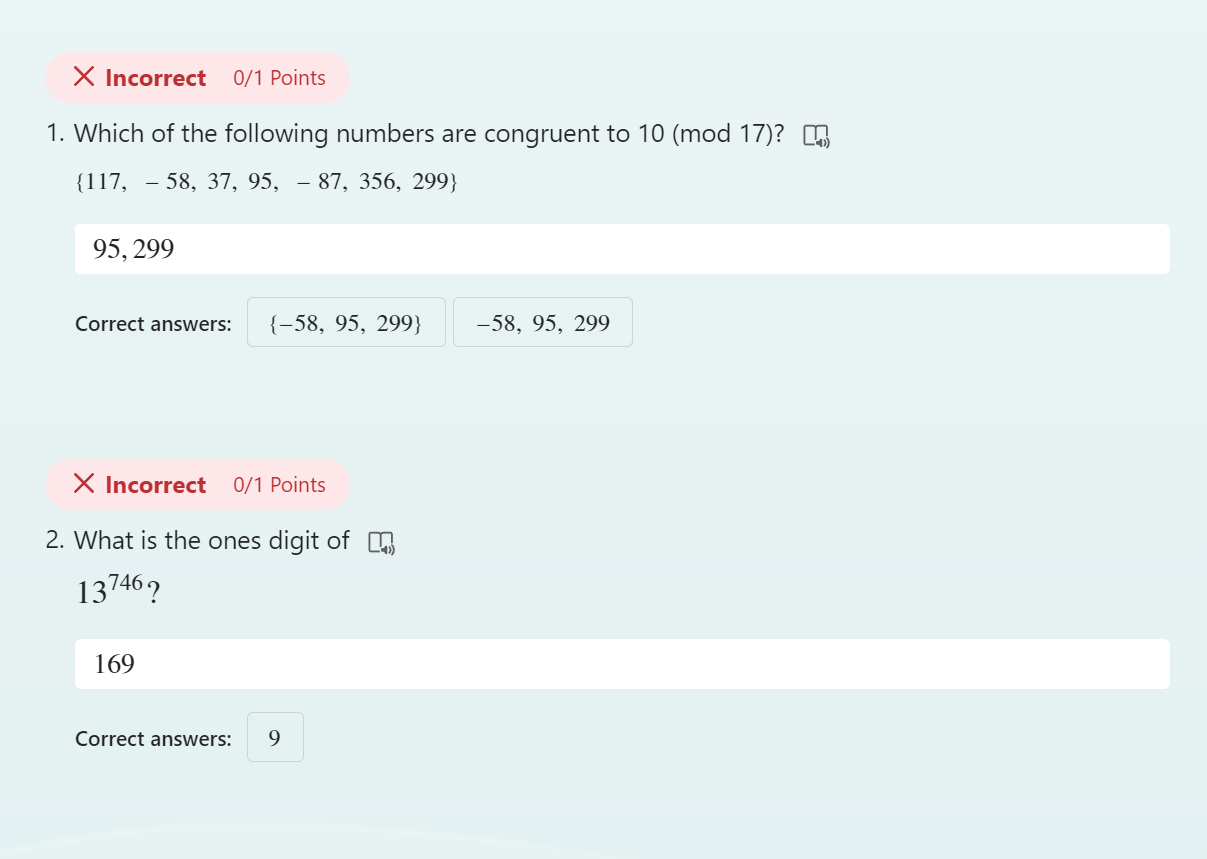 Solved x Incorrect , /1 Points\\nWhich of the following | Chegg.com