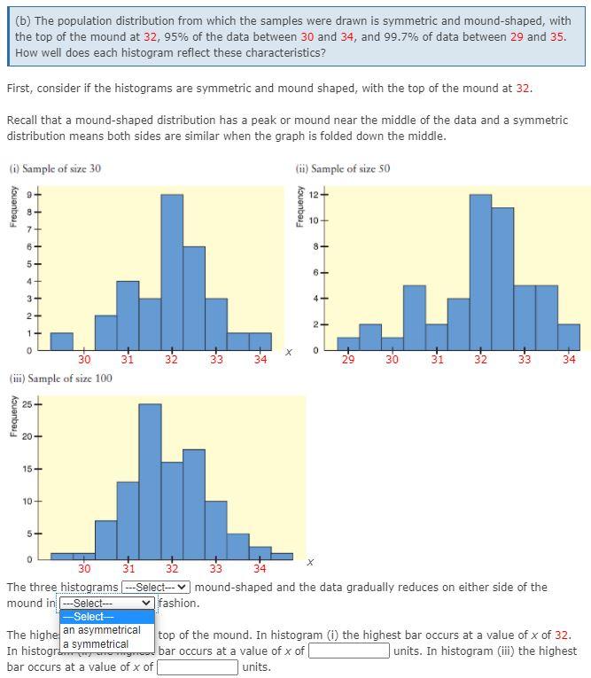 Solved (b) The population distribution from which the | Chegg.com