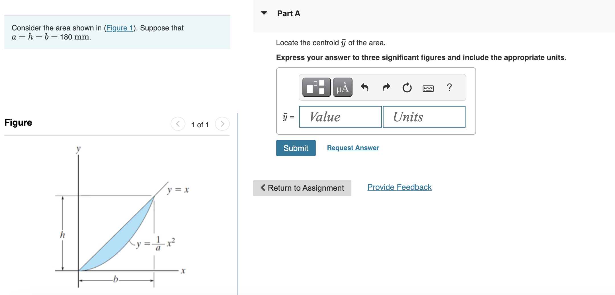 Solved Consider the area shown in (. Suppose that a=h=b=180 | Chegg.com