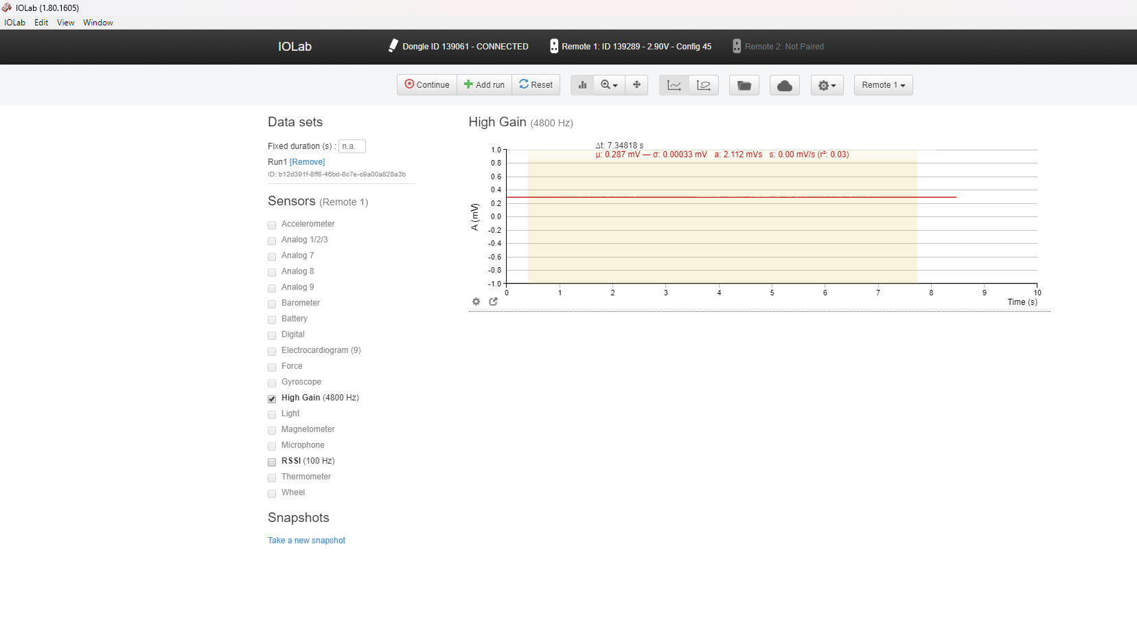 Solved Open the iOLab software, selecting the High Gain | Chegg.com
