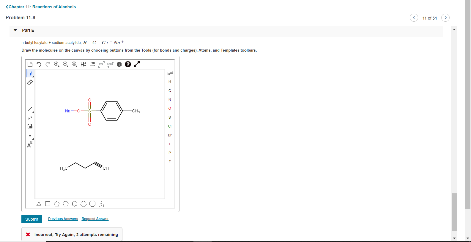 Solved Part D the tosylate of cyclohexylmethanol + excess | Chegg.com