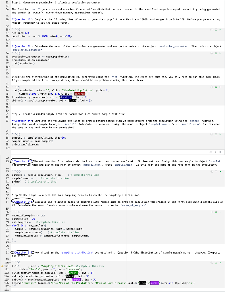 Solved 22 Step 1: Generate a population \& calculate | Chegg.com