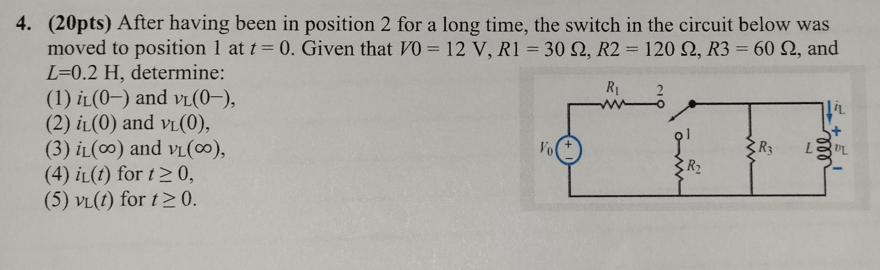 Solved 4. (20pts) After having been in position 2 for a long | Chegg.com