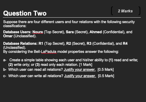 Solved Question TwoSuppose there are four different users | Chegg.com