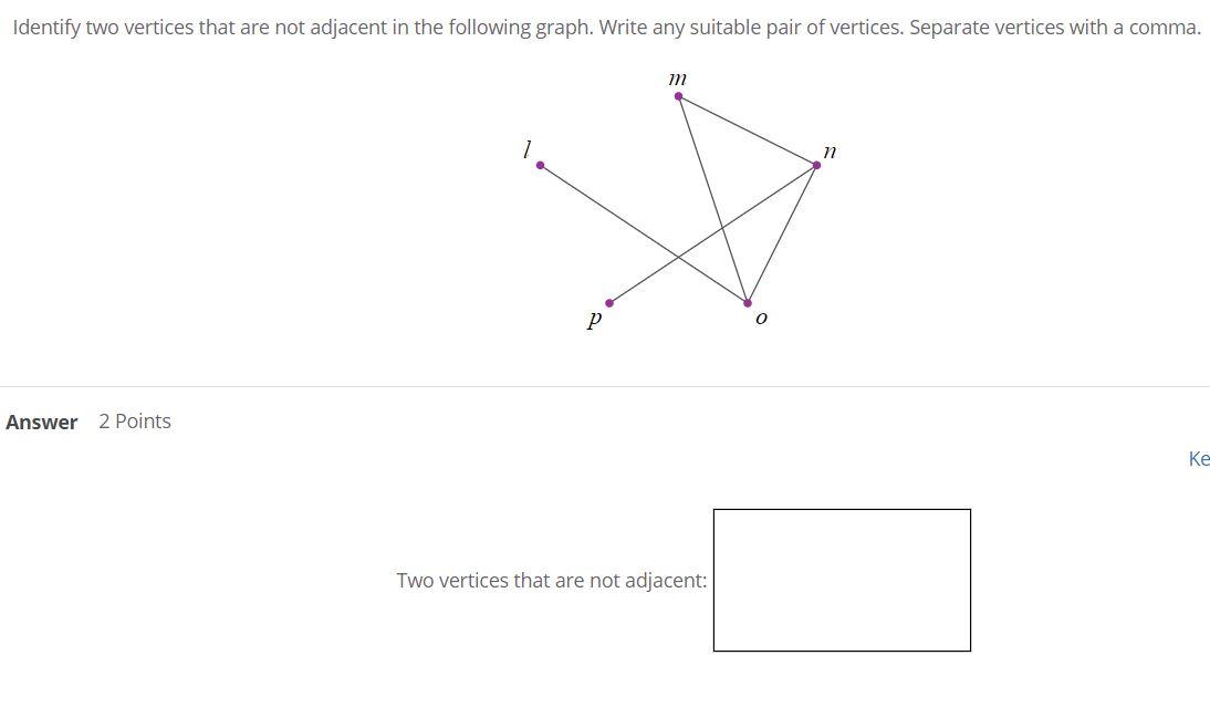 Solved Identify two vertices that are not adjacent in the | Chegg.com