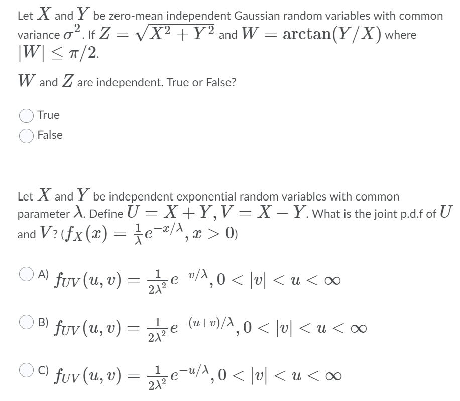 Solved Let X and Y be zero-mean independent Gaussian random | Chegg.com
