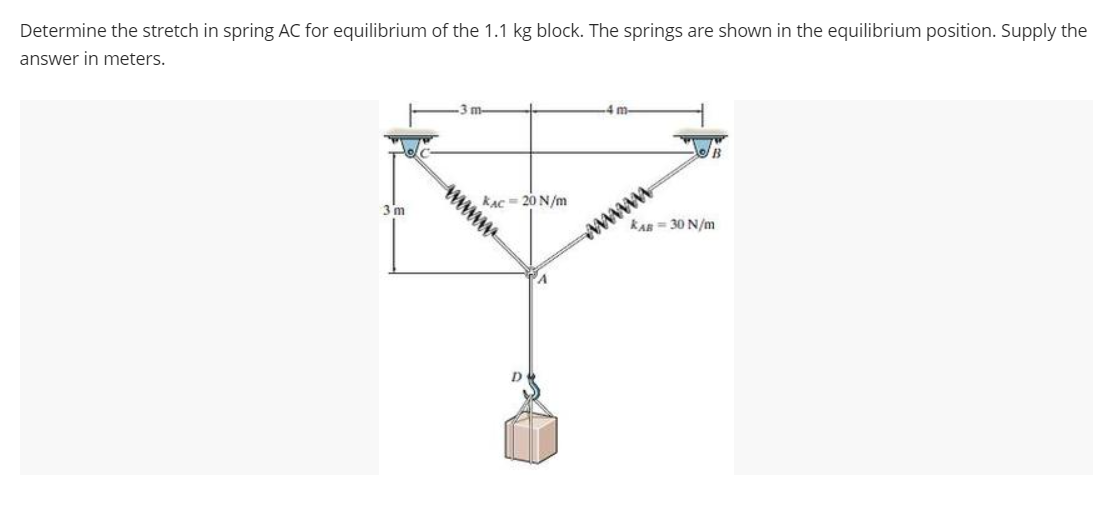 Solved Determine the stretch in spring AC for equilibrium of | Chegg.com