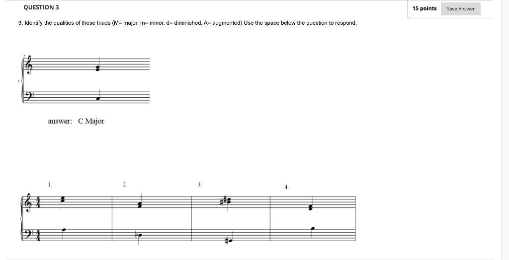 3. Identify the qualities of these triads (M= major, | Chegg.com
