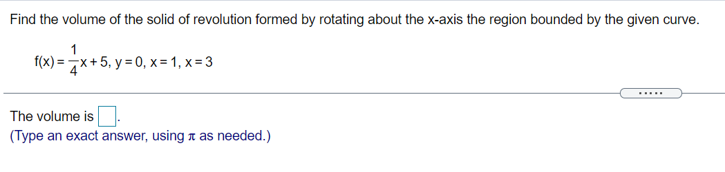 Solved Find the volume of the solid of revolution formed by | Chegg.com