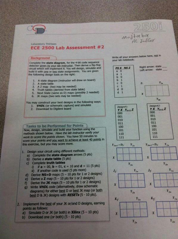 Laboratory Thirteen ECE 2500 Lab Assessment \#2 | Chegg.com