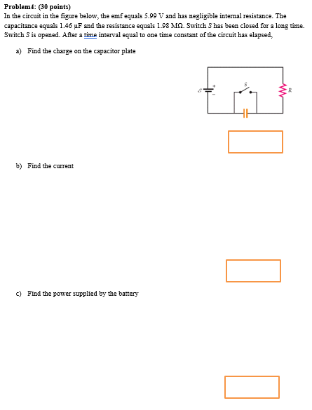 Solved Problem3: (30 points) In the circuit below, the | Chegg.com