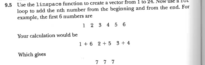 Solved to 24. Now use a UL 9.5 Use the linspace function to | Chegg.com