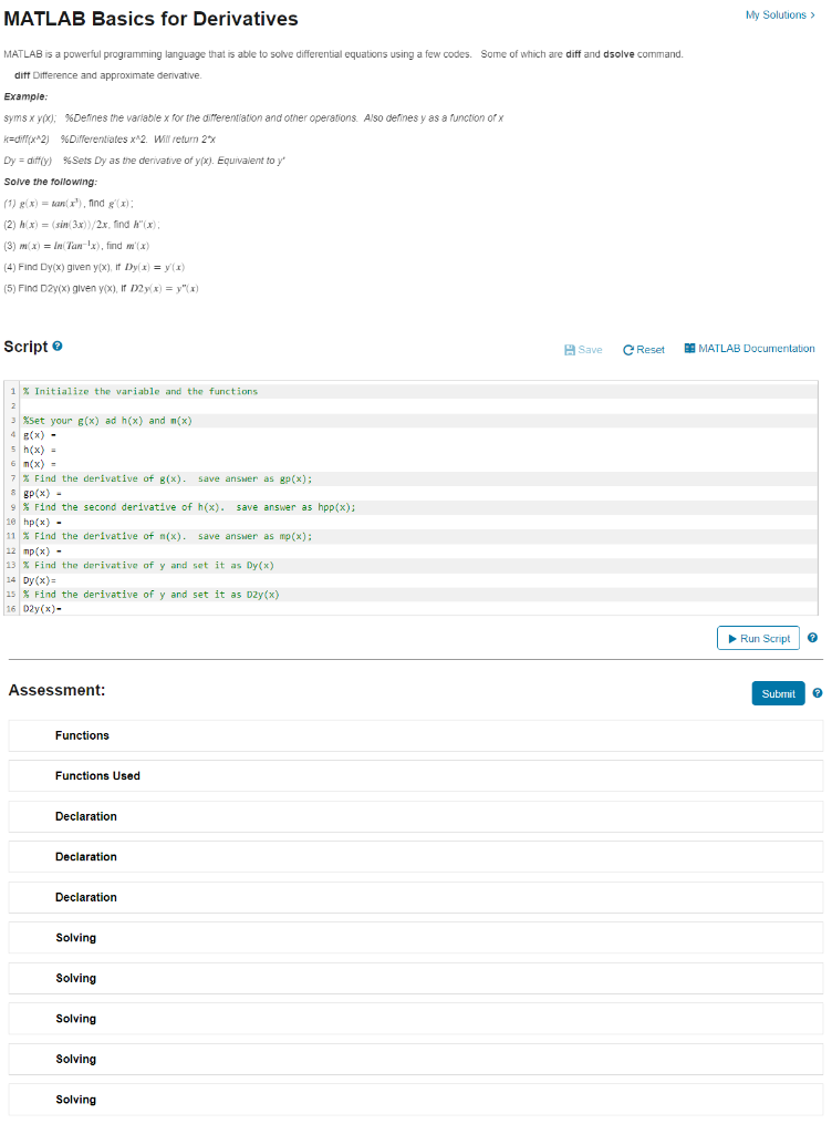 Solved complete the matlab code to answer the given | Chegg.com