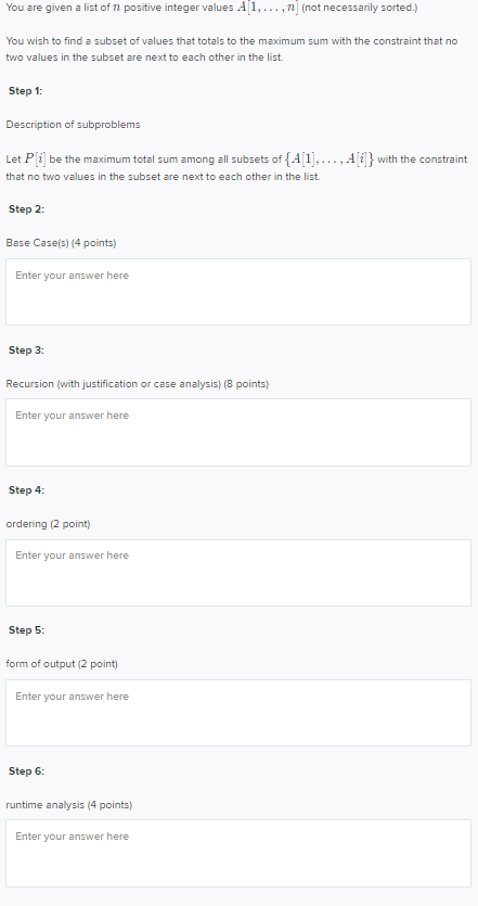 Solved You are given a list of n positive integer values | Chegg.com