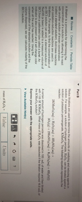 Solved ㎜ Review 1 Constants Periodic Table Part A A volume | Chegg.com