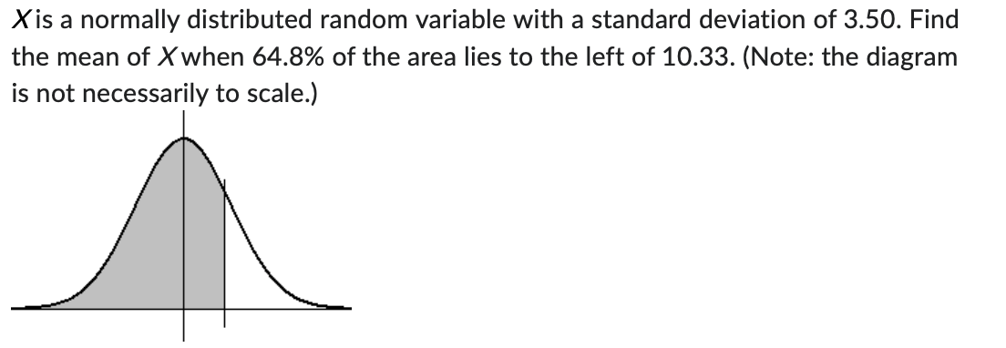 Solved X is a normally distributed random variable with a | Chegg.com