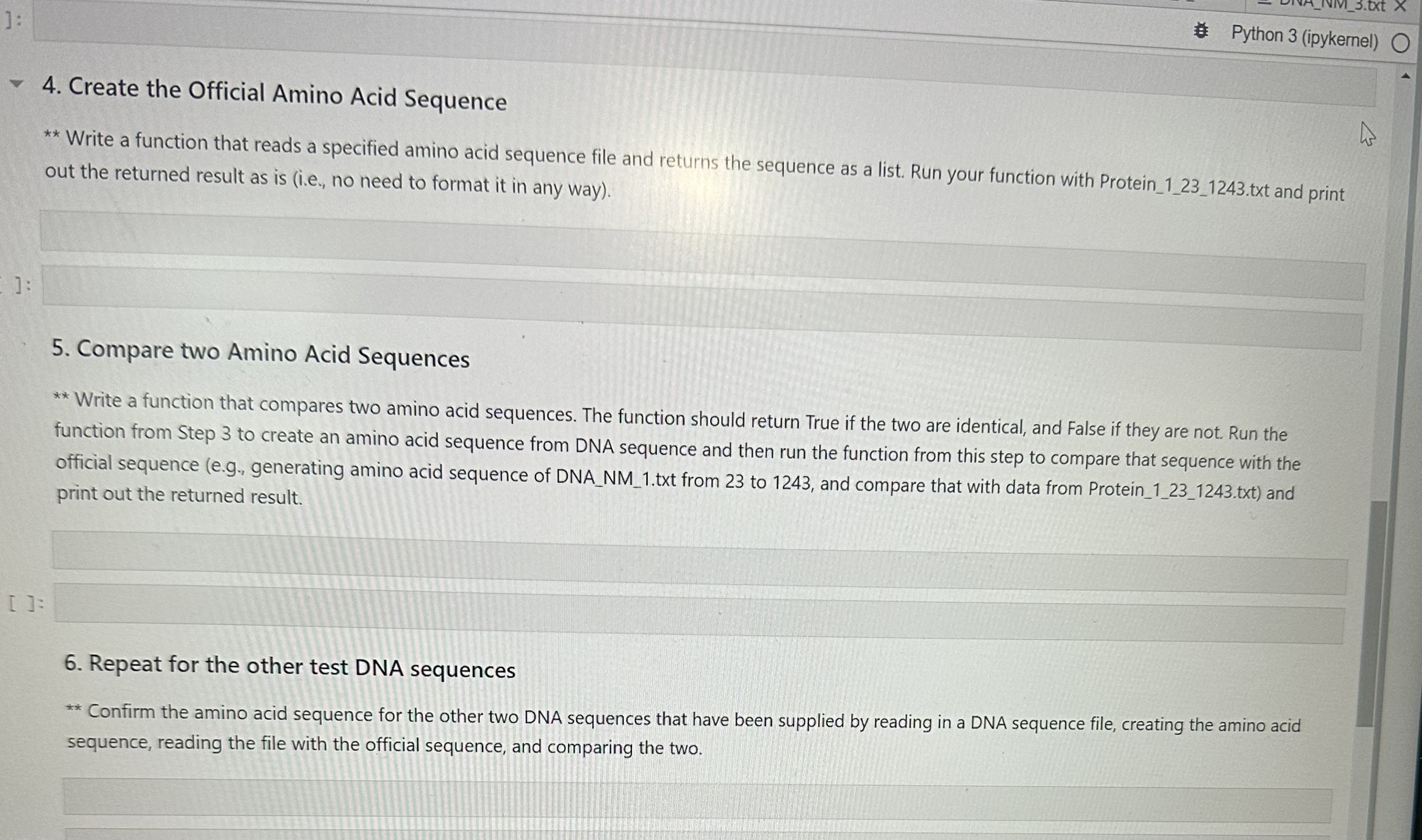 Solved ** Begin by writing a function that can read in a | Chegg.com
