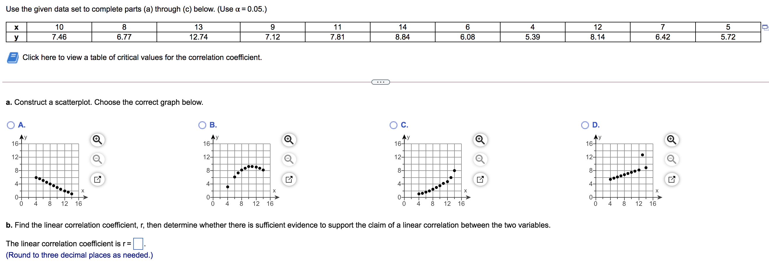 Solved Use the given data set to complete parts (a) through | Chegg.com