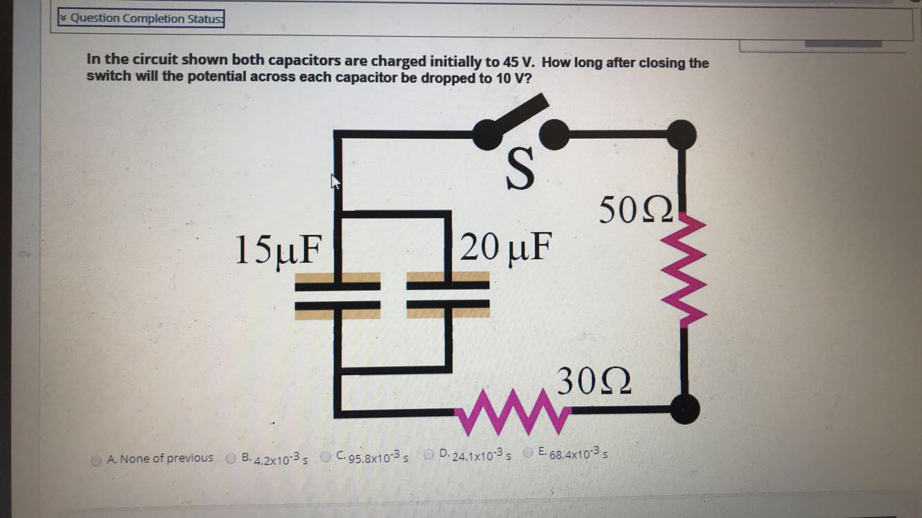 Solved Question Completion Status: In the circuit shown both | Chegg.com