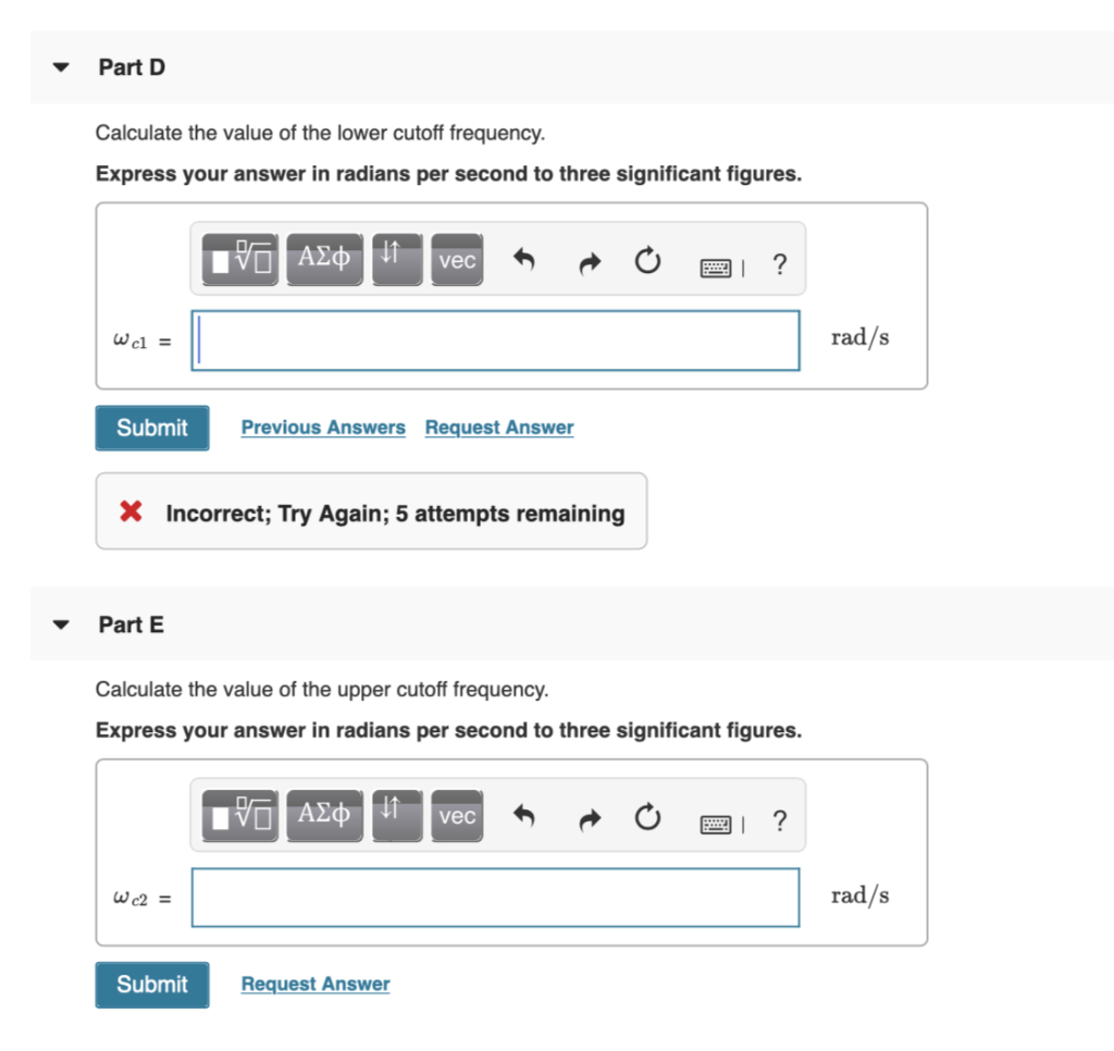 Solved Review Constants Design a series RLC bandpass filter | Chegg.com