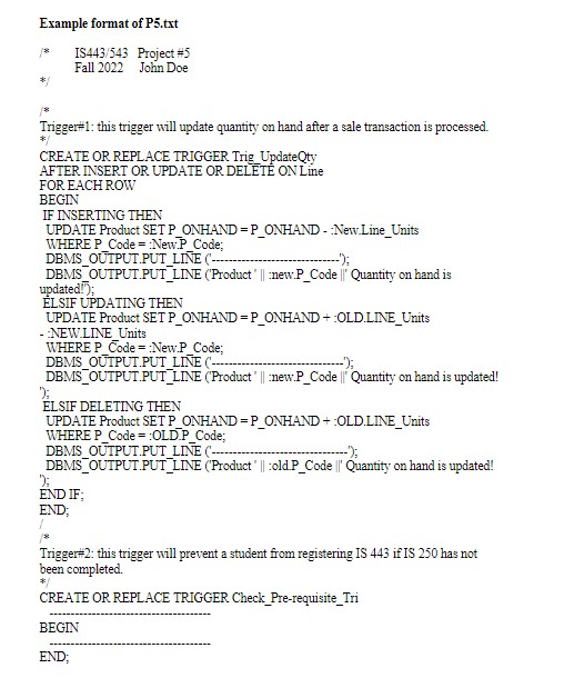Solved Individual Project \#5 IS 443/543 DATABASE DESIGN \& | Chegg.com