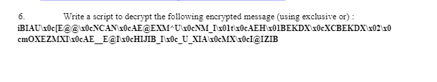 Solved 6. Write a script to decrypt the following encrypted | Chegg.com