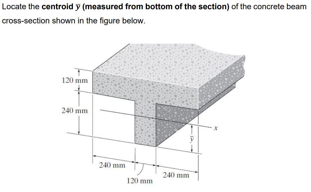 [Solved]: Locate the centroid y (measured from bottom of t