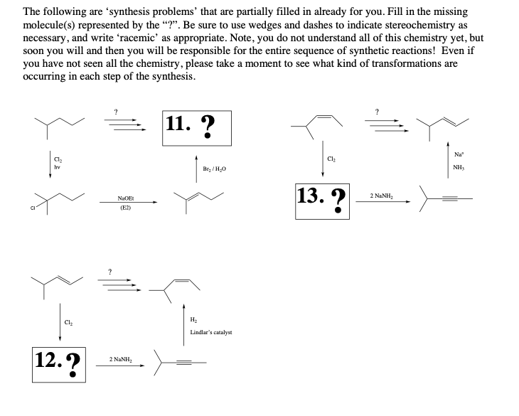 Solved The following are 'synthesis problems that are | Chegg.com