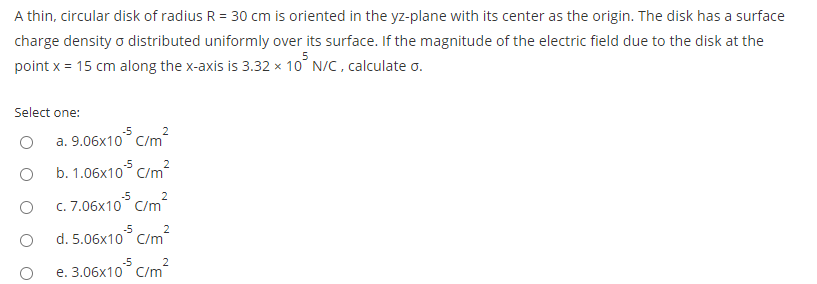Solved A thin, circular disk of radius R = 30 cm is oriented | Chegg.com