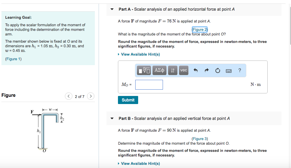 Solved Part A Scalar analysis of an applied horizontal force | Chegg.com