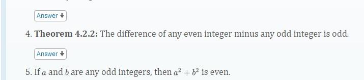 Solved Answer + 4. Theorem 4.2.2: The difference of any even | Chegg.com