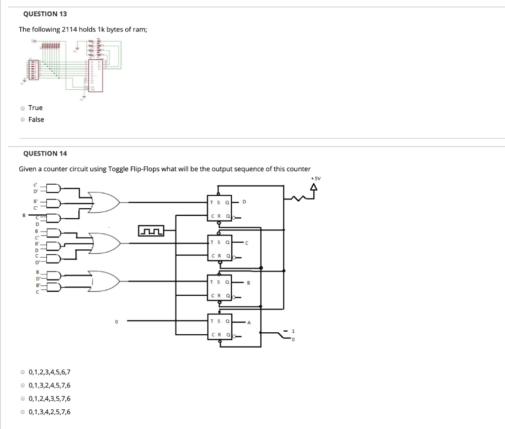 QUESTION 11 Given a three bit counter implemented | Chegg.com