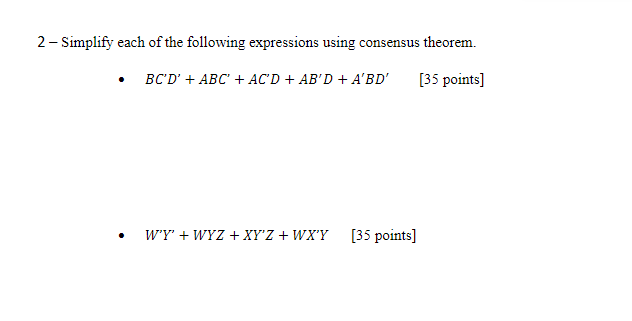 Solved 2 - Simplify each of the following expressions using | Chegg.com