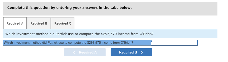 Solved Patrick Corporation acquired 100 percent of O’Brien | Chegg.com