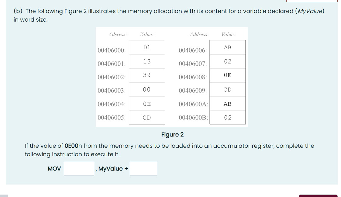 Solved QUESTION (10 Marks) (a) Given a data declaration part | Chegg.com