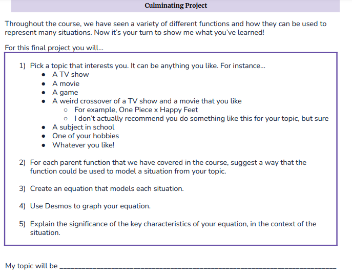 Solved Culminating Project Throughout the course, we have | Chegg.com