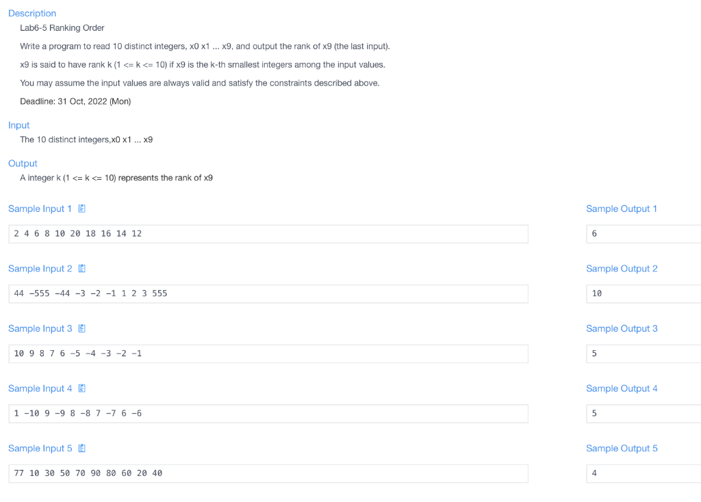 Solved Description Lab6 5 Ranking Order Write A Program To 