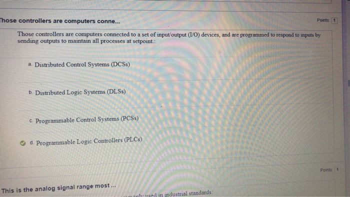 Solved Those controllers are computers conne... Points: 1 | Chegg.com