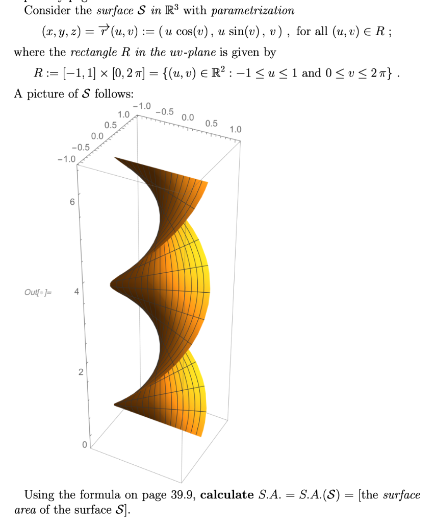 Solved Consider the surface S in R3 with parametrization (x, | Chegg.com