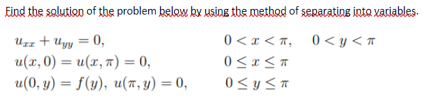 Find the solution of the problem below by using the | Chegg.com