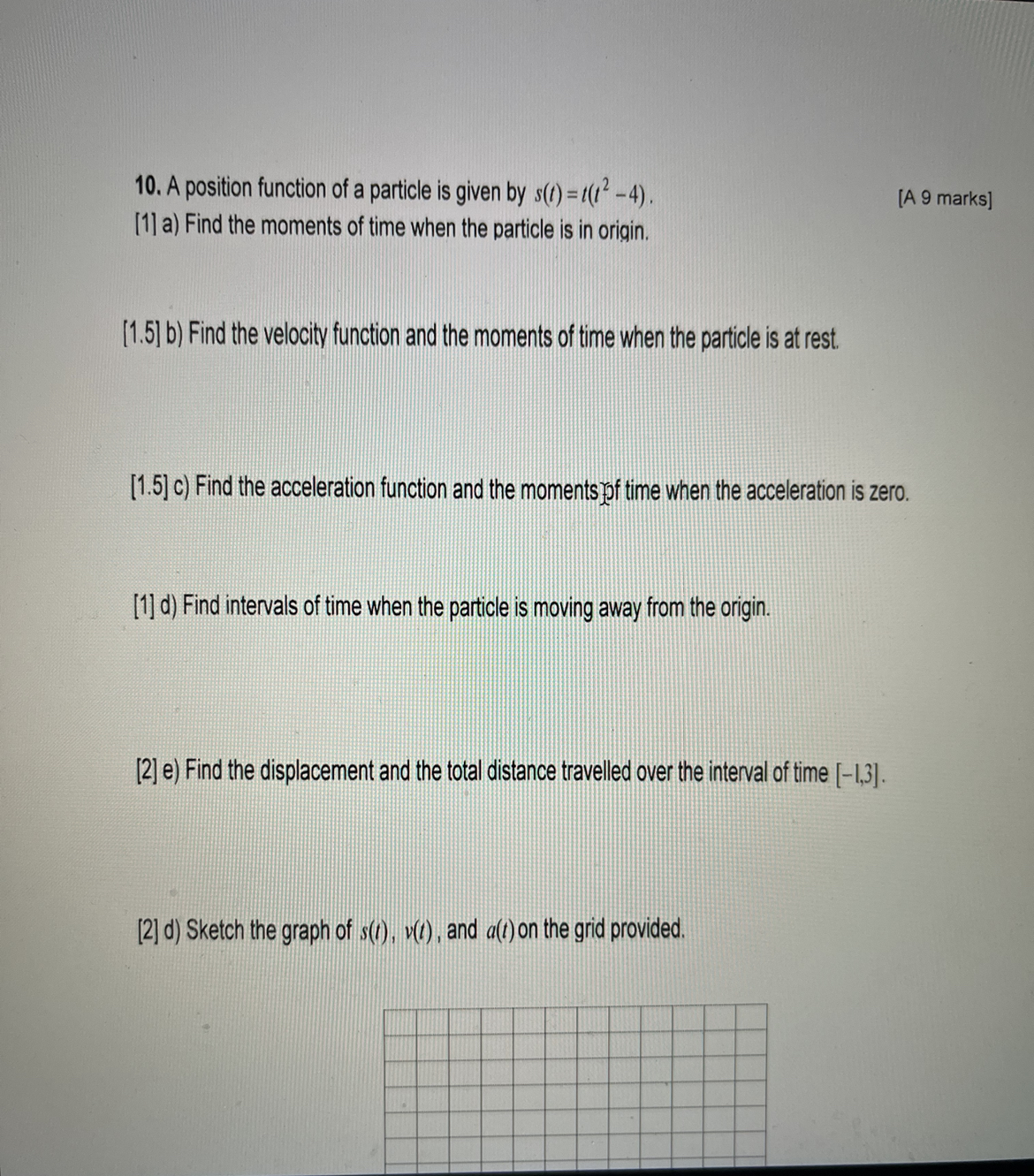 Solved 10. A position function of a particle is given by | Chegg.com