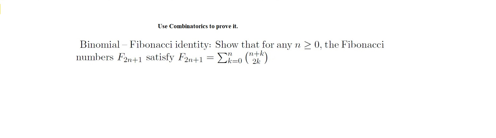 I need Combinatorics proof, i don't need the | Chegg.com