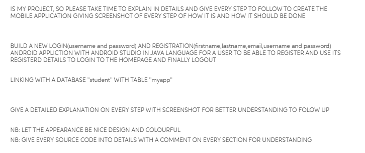 Solved USE ANDROID STUDIO WITH SCREEN OF THE ANDROID STUDIO | Chegg.com