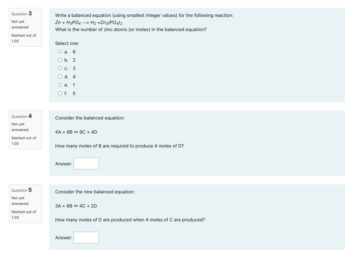 Solved Write a balanced equation (using smallest integer | Chegg.com