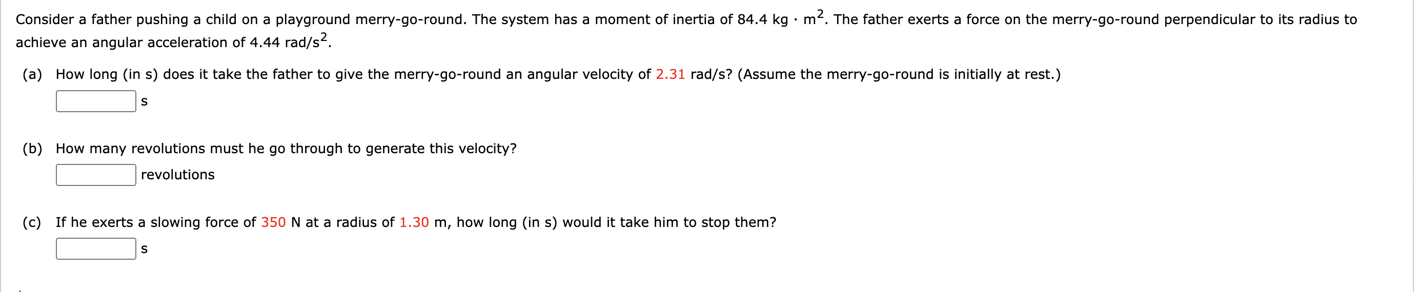 Solved achieve an angular acceleration of 4.44rad/s2. (a) | Chegg.com