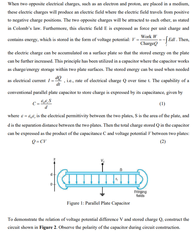 Solved When two opposite electrical charges, such as an | Chegg.com