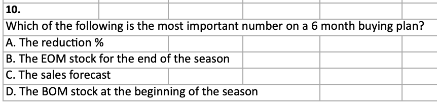 10. Which of the following is the most important | Chegg.com